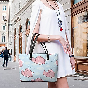 Womens Handbag Pigs Pattern Leather Tote Bag Top Handle Satchel Bags For Lady