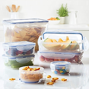 LocknLock Easy Essential Storage Set/Food Containers Airtight Bins/BPA-Free/Dishwasher Safe, 38 Piece, Clear