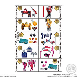 Bandai Shokugan Super Mini PLA Kikai Seintai Zenkaiger SP ZenkaiOh Zenkai Metallic Version Set (Set of 10)