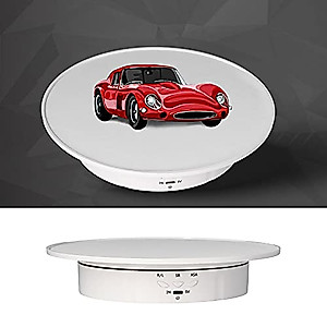 Motorized Rotating Display Stand,180° Electric Rotating Turntable, 3 Speed Adjustable Automatic Revolving Platform,20CM /Load 8KG,Rotating Display Stand for Photography Products Shows,(White)