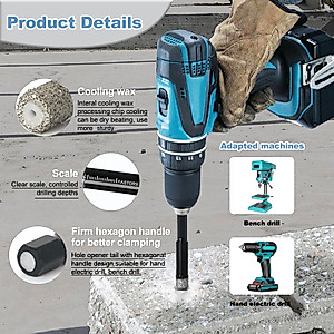 FASTORS Dry Diamond Drill Bit Set,10-Pack Diamond Core Drill Bits for Tile Ceramic Marble Granite Glass Brick Stone,1/4 Hex Shank Size 6,8,10,12 mm