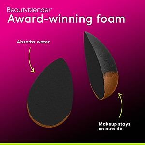 Beautyblender® | Micro Mini Pro Black Beauty Blender Makeup Sponges, Super-Soft Foam Easily Blends Concealers & Highlighters, Made in USA, Reusable, Washable, Streak Free Application, 2 Pack