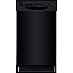 Frigidaire 18 in. ADA Compact Front Control Dishwasher in Black with Dual Spray Arms, 52 dBA, includes room-of-choice delivery