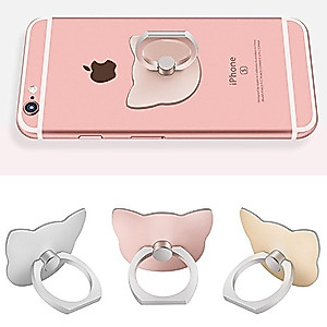 Cell Phone Finger Ring Holder, Universal Smartphone Bracket Animal Cat Ring Grip Kickstand for iPhone X 8 8S 7 Plus 6 6S 5 5C 5S, Samsung Galaxy S8 S7 Edge S6 Note 8 5, Tablet, (4PCS)