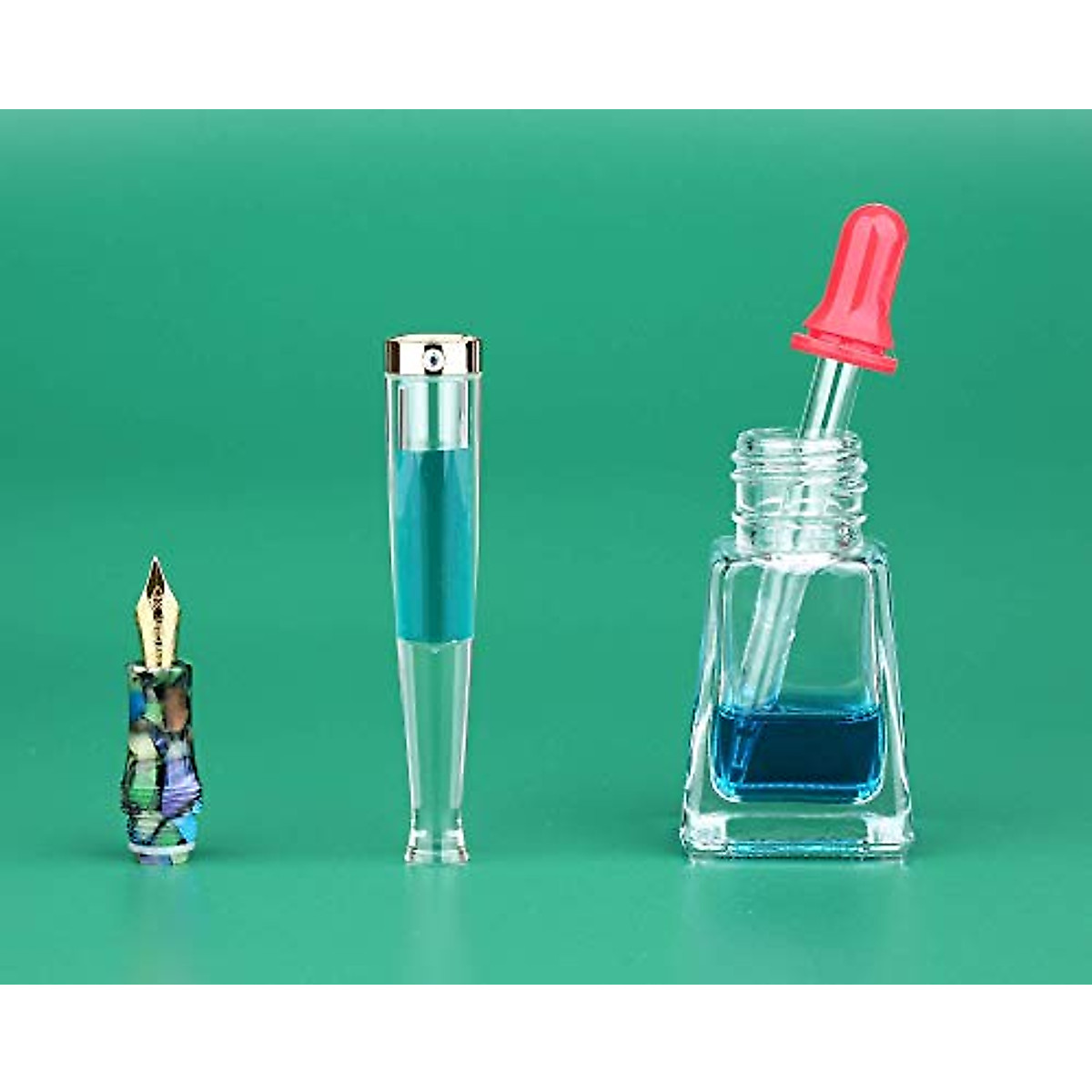 MAJOHN S5 Acrylic Eyedropper Fountain Pen Fine Nib, Transparent Large-Capacity Writing Pen with Metal Box