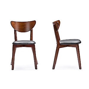 Baxton Studio Sumner Dining Set Style Walnut Brown 5-Piece Dining Set