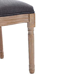 Dining Chair Kitchen Chairs Set of 2 Modern Dining Room Side Chairs Fabric Cushion Seat(Dark Grey)