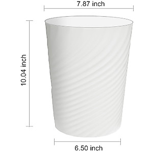 DAJITRE 1.8 Gallon Small Trash Can Wastebasket Recycling Bin Slim Profile for Compact Spaces Bathroom, Office, Bedroom, Kitchen (1.8 Gallon, White)