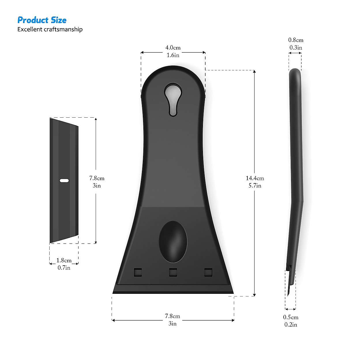 EHDIS Plastic Razor Blade Scraper Tool With 10PCS 3'' Plastic Razor Blades For Adhesive Remover, Label,Decal,Tint,Glue,Tape Removing from Window and Glass