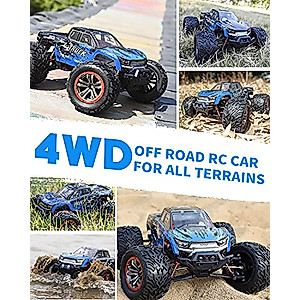 Hosim 9155 46+ KMH 4WD High Speed RC Monster Trucks,1:12 Scale Large Size RC Cars for Adults Boys Kid, All Terrain RC OffRoad Car 40+Min Play Remote Control Car for Boy 2 Batteries|6 Oil Filled Shocks
