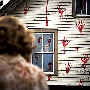 Halloween Party Decorations Zombie Vampire Halloween Party Decor Bloody Hand Footprints Window Wall Decals Zombie Vampire Party Supplies Decorations for Kids Party Floor Sticker Clings