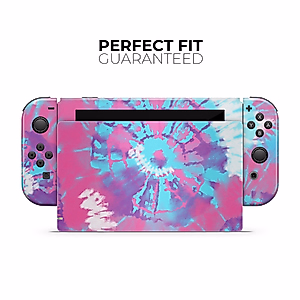 Design Skinz - Compatible with Nintendo Switch Console Bundle - Skin Decal Protective Scratch-Resistant Removable Vinyl Wrap Cover - Spiral Tie Dye V5