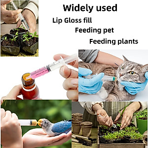 20Pack lastic Syringe, Individual Package Syringe and cap, Suitable for Lip Gloss, Paint, Epoxy Resin, Watering Plants, Glue Applicator or Oil, Measuring Liquids and Refilling (10ml)