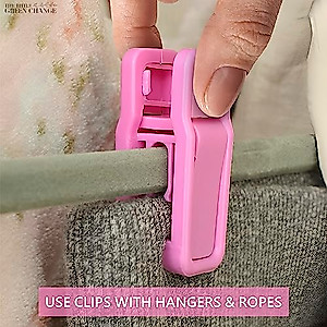 20Pcs Baby Hangers Clips - Hanger Clips for Kids Hangers Plastic with Clips - Pant Clips Pink Baby Clips - Slim Line Finger Clips for Crafts - Small Clothes Clips for Hangers with Clips Plastic
