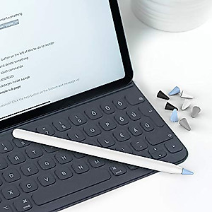 Delidigi 40 Pack Tips Cover for Apple Pencil 2nd Generation and 1st Gen Silicone Nibs Caps Writing Protection Accessories((Blue+ Black+Grey+ White,40Pack)