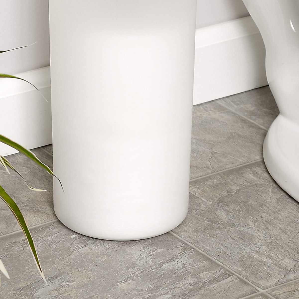 Zenna Home Toilet Paper Storage Holder with Lid, Rust Resistant, Frosted – Enclosed Toilet Paper Holder Stand, Holds 3 Rolls – Modern Toilet Paper Storage and Tissue Holder – Tp Holder for Bathroom