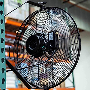 Newair Wall Mounted Fan | 18" Air Fan | High Velocity Blade Fan | 3 Speed Settings | Heavy Duty Fan For Industrial Use | Portable Shop Fan | Black | WindPro18W