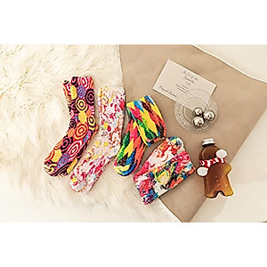 Gilbins Womens Soft Fuzzy Sock, Holiday Christmas Slipper Socks, holiday stocking stuffers, Snowflake Fuzzy Socks, 6 Pack, Size 9-11