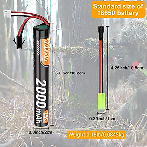 Crazepony Splatter Ball Battery 7.4V 2000mAh Airsoft Battery Pack 2Pcs 25C Lithium-ion Water Bead Rechargeable Batteries with SM2P Plug to Mini Tamiya Cable for SRB400 SRB400-SUB and SRB1200