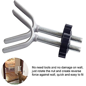 EKDJKK 2Pcs Baby Gate Extra Long Y Spindle M10 (10mm) Stair Banister Adapter Y Threaded Spindle Rods for Pressure Mounted Baby and Pet Safety Gates Baby Tension Gate Extender (White)