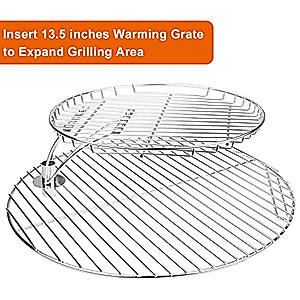 Grisun Round Cooking Grate 19.5 Inch - for Akorn Kamado Ceramic Grill, Pit Boss K24, Louisiana Grills K24, Char-Griller 16620, Solid Rod Round Grill Grate, 304 Stainless Steel
