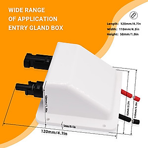 Triproton Solar Weatherproof ABS Double Cable Entry Gland for 0.33ft 10AWG Cable for Solar Project RV, Camper, Boat (0.33ft)