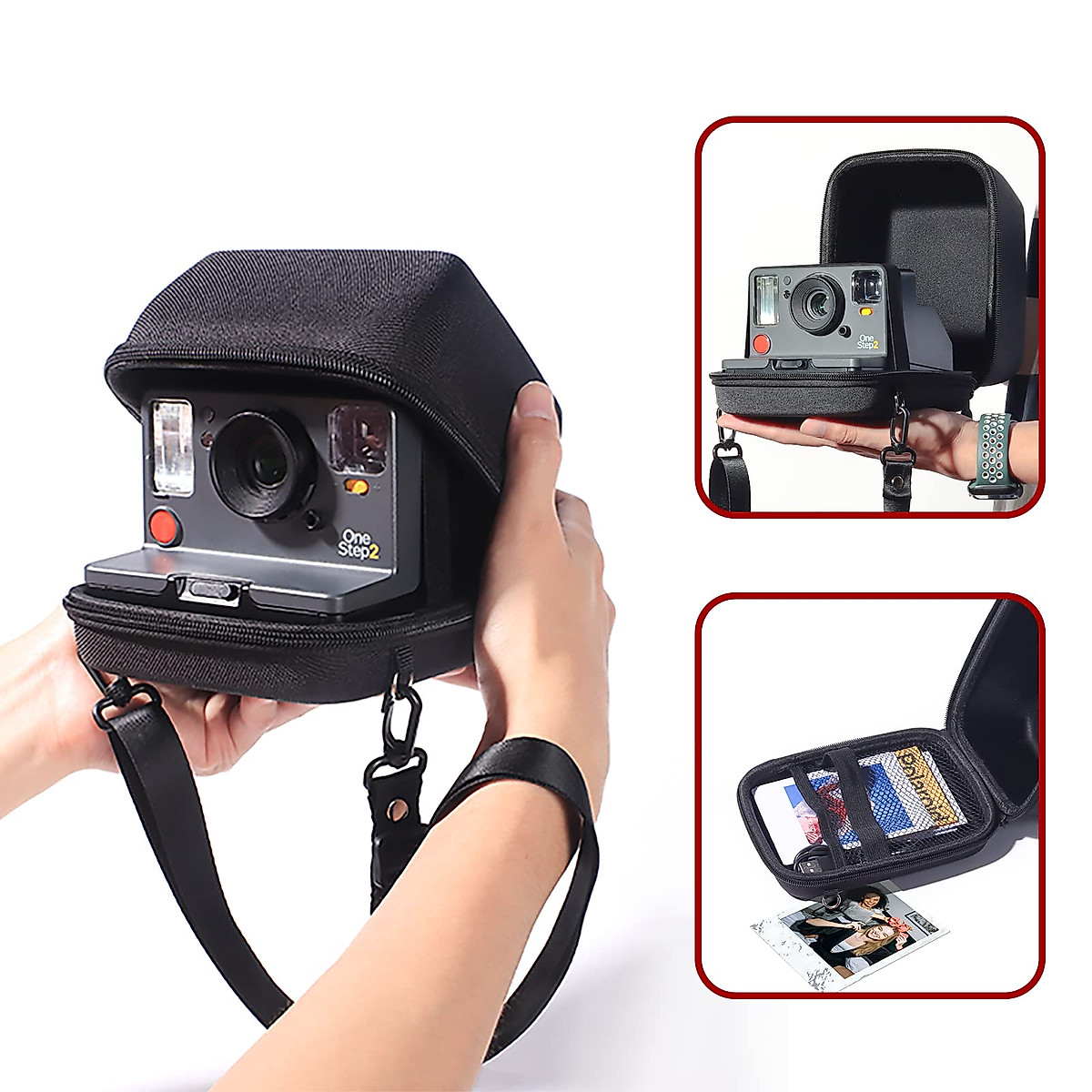 WOGOZAN Protective Case for Polaroid OneStep, OneStep+, Onestep 2,Now, Now+ Gen 2, I-Type Instant Film Camera - Hard Shell Camera Case with Adjustable Shoulder Strap （Black）(No Camera)