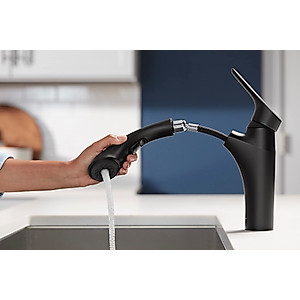 Kohler 30468-VS Rival Single Handle Pull-Out Kitchen, Laundry, Utility Sink Faucet, Vibrant Stainless, 1.5 gpm