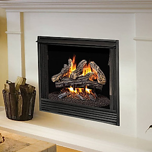 ProCom WAN18N-2 Natural Gas Vented Fireplace Logs Set with Match Light, 45000 BTU, Heats up to 1650 Sq. Ft, Realistic Painted, 18 Inches