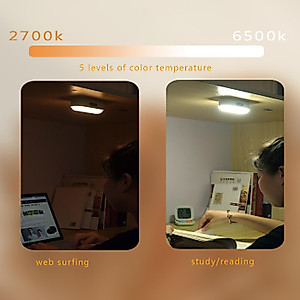 Xhope4u Under Cabinet Lights Indoor, Motion Sensor Night Light with Touch Control, Stepless Brightness Wall Light, Rechargered Reading Lamp for Cabinet,Bedroom, Hallway, College Dorm Room