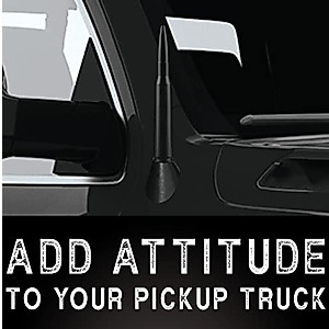 EcoAuto Bullet Antenna Replacement for Dodge RAM & Ford F150 F250 F350 Super Duty Ford Raptor Bronco Trucks - Anti-Theft Design - Short Replacement Antenna 1990 - Current (Matte Black)