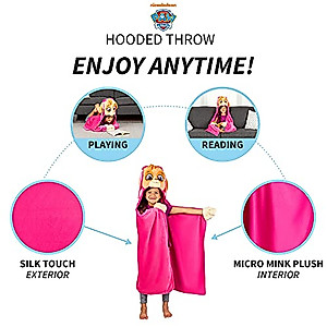 Franco Kids Bedding Super Soft and Cozy Wearable Hooded Throw, 30 in x 50 in, Paw Patrol Girls