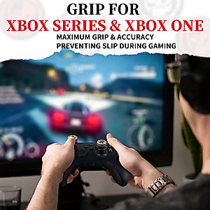 PlayRealm NO Falling Off Thumbstick Extender x 2 & Thumb Grip x 4 for Xbox Series & Xbox one Controller(Paw Purple)