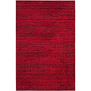 SAFAVIEH Adirondack Collection Area Rug - 6' x 9', Red & Black, Modern Abstract Design, Non-Shedding & Easy Care, Ideal for High Traffic Areas in Living Room, Bedroom (ADR117F)