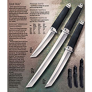 Cold Steel San Mai Tanto Series Fixed Blade Knife - Made with Premium San Mai Steel, Magnum Tanto II