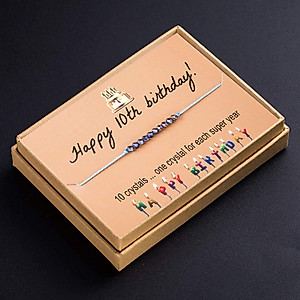 KGBNCIE 11th Birthday Gifts Bracelet for Girls 11 Crystal Beads for 11 year old Girl Adjustable Jewelry Gift for Her