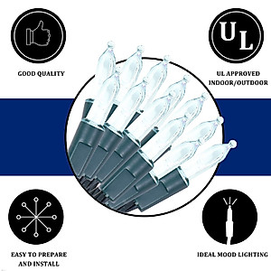 UUC Christmas String Lights Outdoor Waterproof, Christmas Tree Lights Mini String Lights with 8 Lighting Modes, Indoor Decor for Holiday, Wedding, Party, Home, Patio, Garden 100-LED (White)