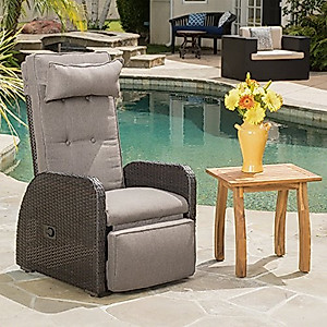 Christopher Knight Home Ostia Recliner with Cushions, Multibrown / Brown