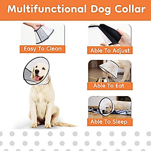 Adjustable Dog Elizabeth Pet Protective Cone Collar Latest Upgrade with Soft Edge Dog Neck Cone Recovery Cone Collar for Anti-Bite Lick, Surgery, or Wound Healing (Medium 14.2"- 16.5")
