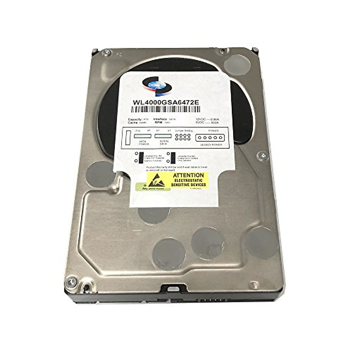 White Label WL 4TB 7200RPM 64MB Cache SATA 6.0Gb/s (Enterprise Grade) 3.5" Hard Drive (for Server, RAID, NAS, DVR, Desktop PC) w/1 Year Warranty