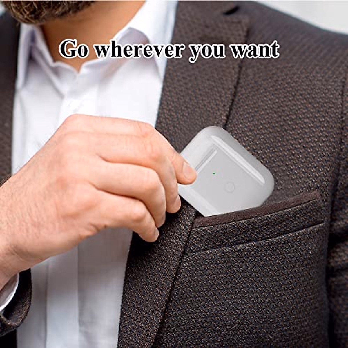 Compatible with AirPods 2&1 Charger Case Replacement, Wireless AirPods Charging Case with Bluetooth Pairing Sync Button, no Earbuds, White