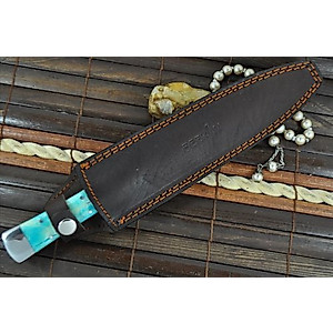 Perkin Knives - Custom Handmade Damascus Hunting Knife - Double Edge Knife