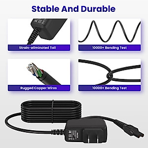 XXSZHY 8V HQ850 Shaver Charger Fit for Philips HQ850 Power Cord - Norelco One Blade QP2630 QP2530 Oneblade Razor Supply Adapter Replacement 3.3FT (8v 100ma)