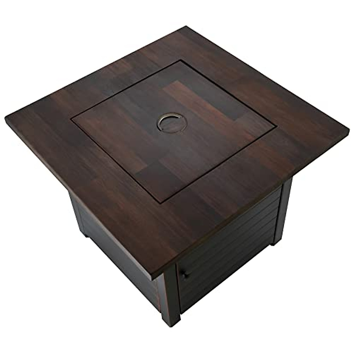 Endless Summer, The Spencer, Square 30" Outdoor Propane Fire Pit, Includes Black Fire Glass, Table Insert, & Protective Cover