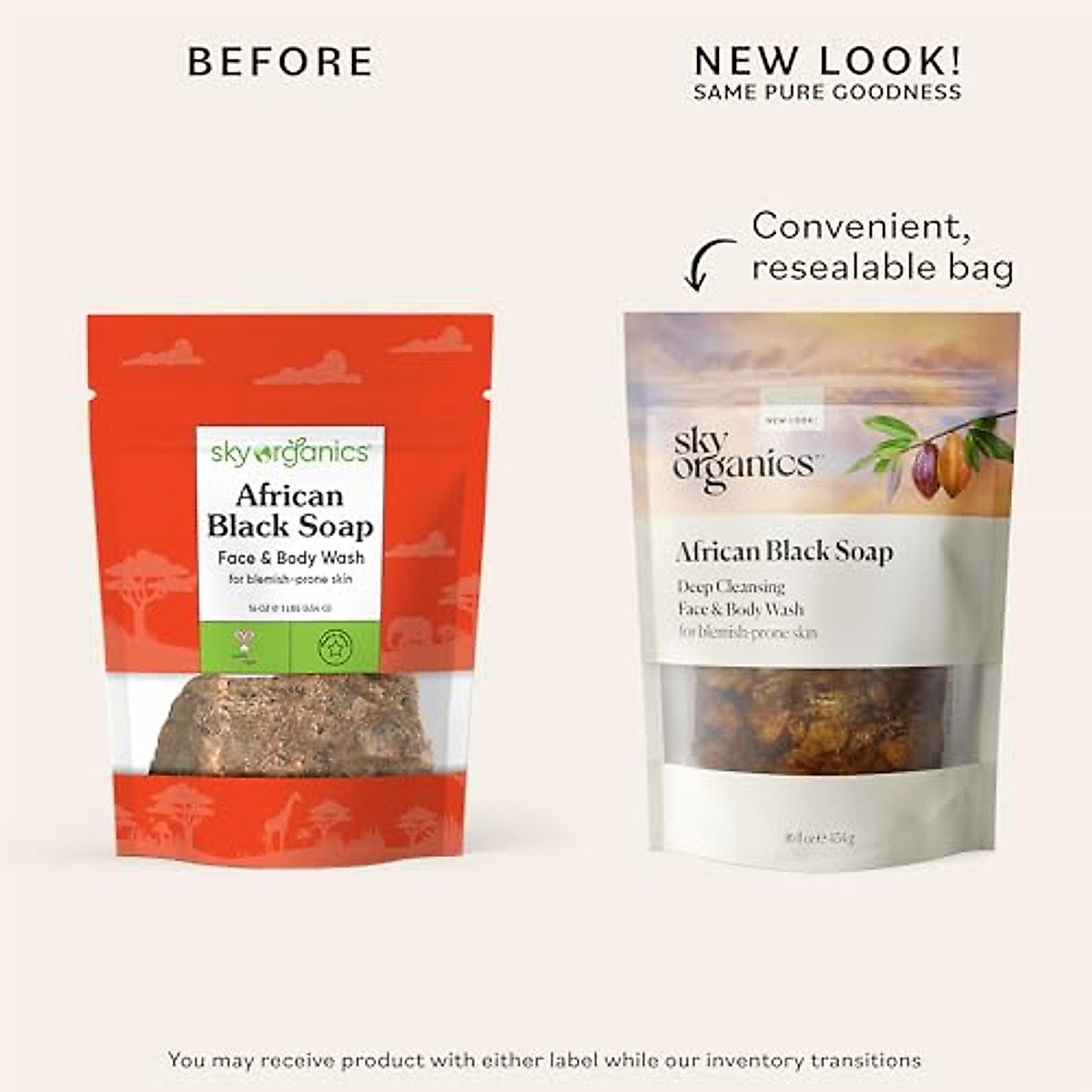 Sky Organics - African Black Soap Bar, 16 oz - Deep Cleansing Face Wash & Body Wash - Cocoa Pod Ash - Blemish, Oily & Combo Skin - Natural, Vegan & Cruelty Free - Skin Care