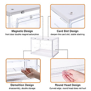 seewavom Acrylic Clear Display Case Dustproof Blind Box Transparent Assemble Storage Showcase Collection Acrylic Cube for Toy Dolls Souvenirs Models