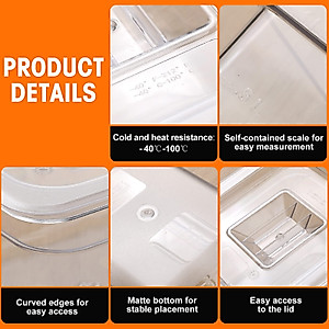 Sieral 10 Pcs Clear 1/6 Size Food Pan Restaurant Containers with Lids Square Cambro Storage Polycarbonate Salad Bar for Kitchen Food Prep (4 Inch,1.5 Quart)