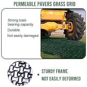 Permeable Pavers Grass Grid for Driveway, Patio RV Pad, Stables, Gravel, Fire Lanes, Outdoors Road DIY, 4-Pack and Load is up to up to 44t vehicles (1.8" Depth)