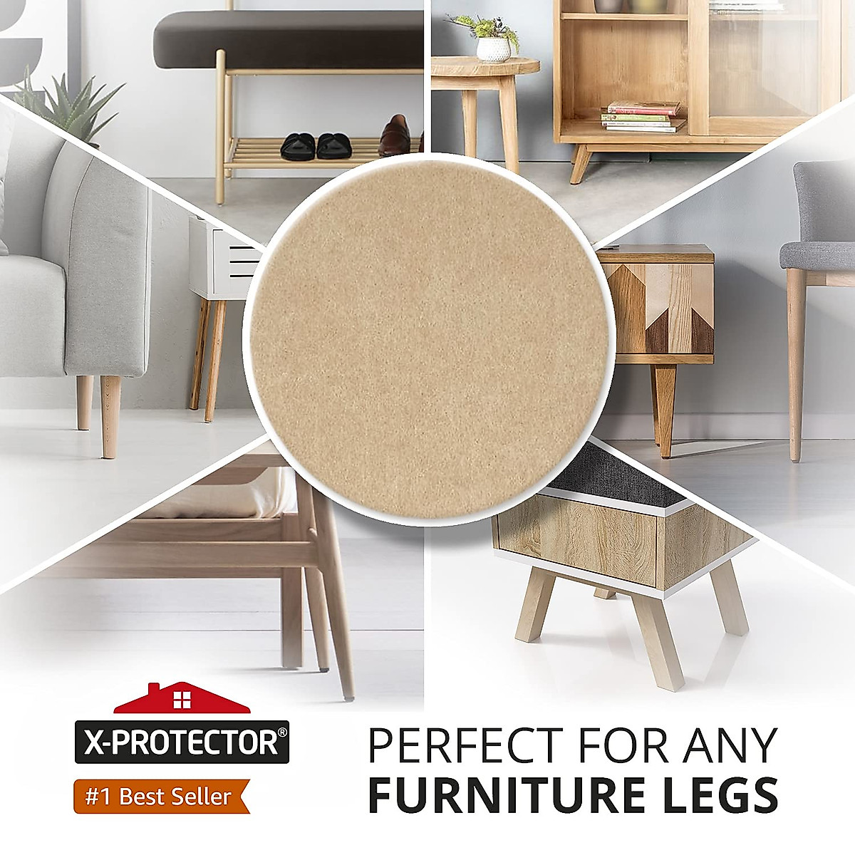 Felt Furniture Pads X-PROTECTOR 10 PCS - Premium 8” x 6” x 1/5” Heavy Duty Beige Felt Sheets! Cut Large Furniture Pads to The Size You Need - The Best Felt Floor Protectors for Any Hard Floor!