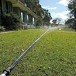 FUNJEE PVC Flat Sprinkler Hose 15ft with Garden Hose Quick Connector 3/4" GHT Fittings, Soaker Hose, Drip Hose, Saves Water, For Garden/Vegetable/Water-efficient irrigation (Black, 15FT)